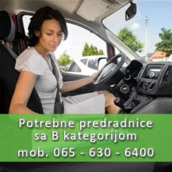 Stalan posao Potrebne predradnice sa B kategorijom 50-70.000