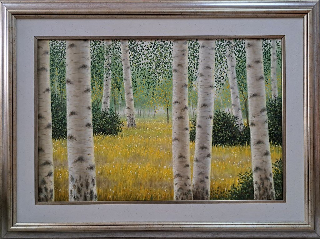 Breze, Miljan Vasiljević, ulje na platnu, sa 60×80 cm, bez rama 40 X 60 cm, sertifikat, 460 eura