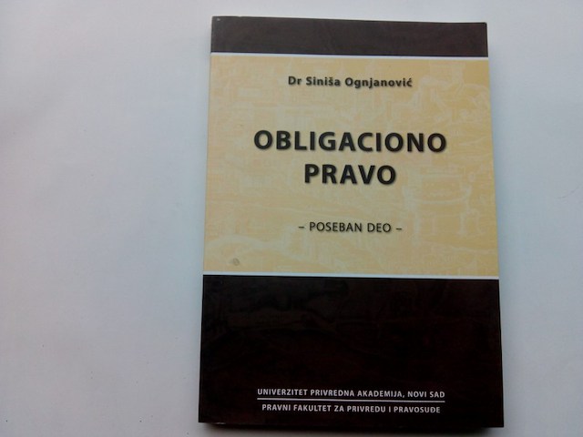 Obligaciono pravo, poseban deo, S.Ognjanović, UnPA ns