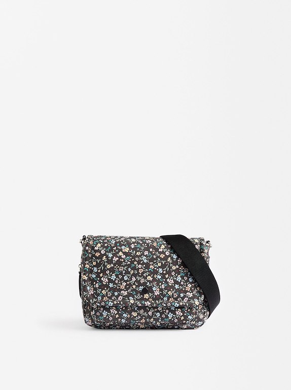 Printed Nylon-Effect Crossbody Bag