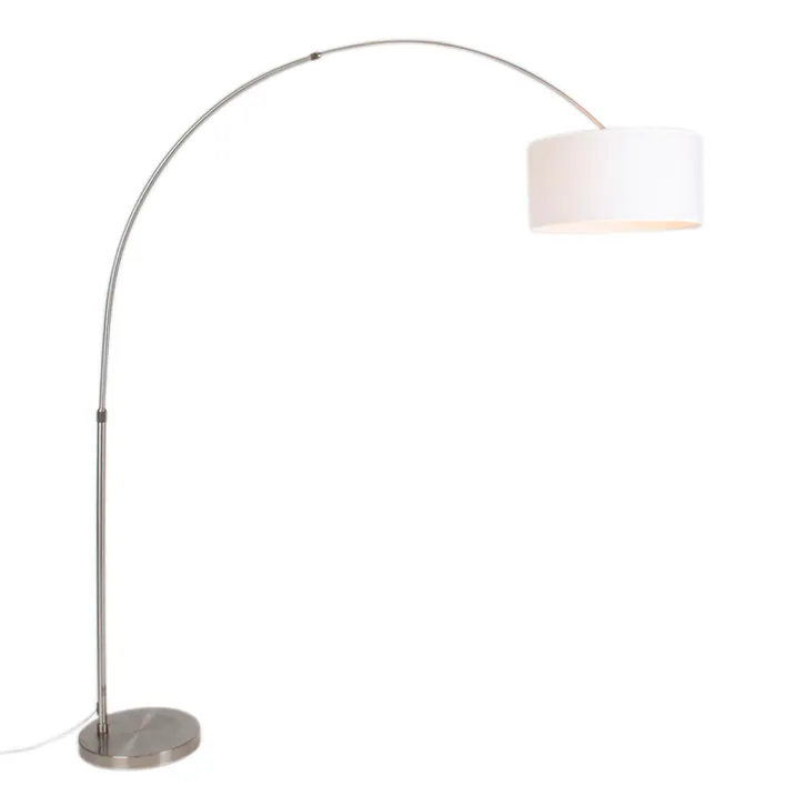 Lukovičasta lampa od čelika sa platnenom nijansom bele boje 50/50/25 podesiva - XL