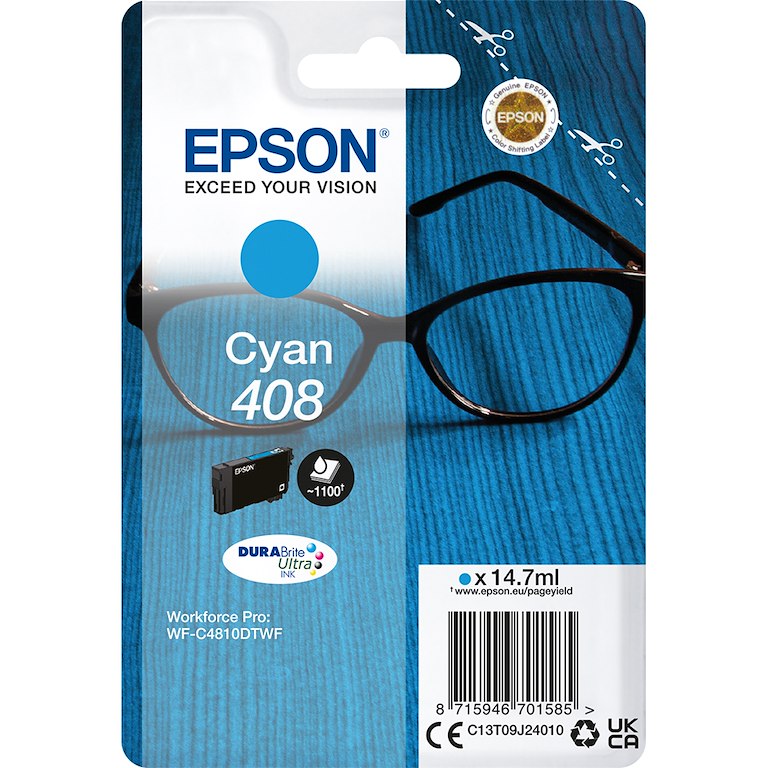 EPSON mastilo DURABrite Ultra – 408/408L Cyan, C13T09J24010