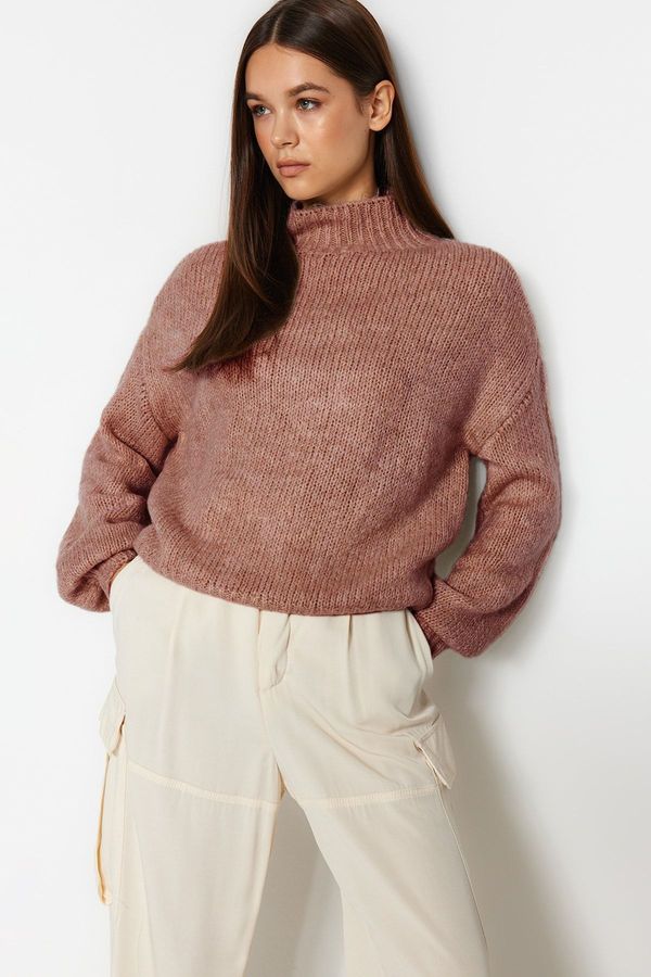 TRENDYOL DUSTY ROSE SOFT TEXTURE THICK CREW NECK KNITWEAR SWEATER