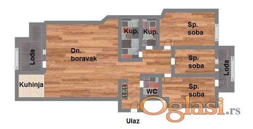 Cetvorosoban 98m2 Podbara