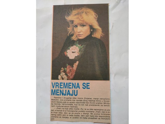 Č/ Vesna Zmijanac - Vremena se Menjaju / 8 Novosti