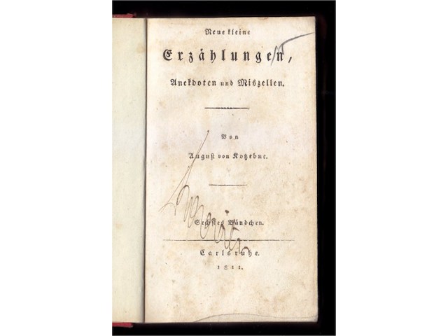 August fon Kocebu - “ERZÄHLUNGEN” 1811