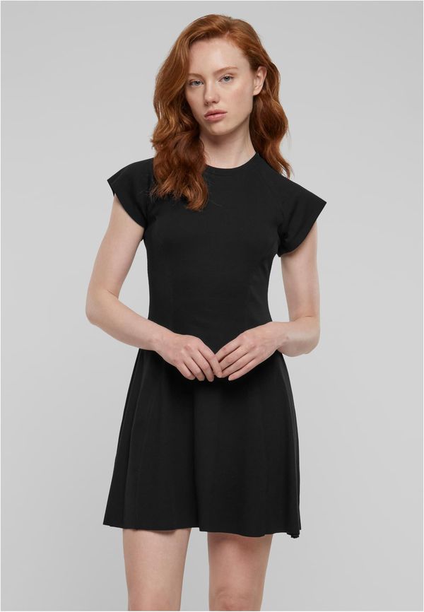 WOMEN'S SKATER RIB DRESS - BLACK