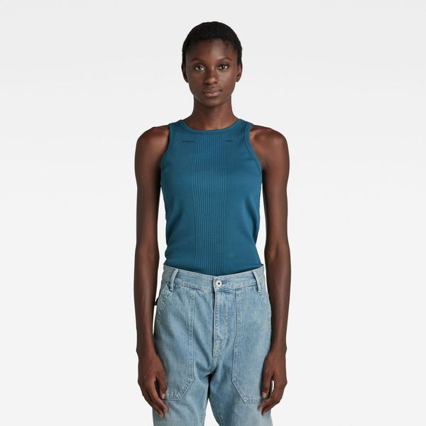 G-STAR TANK TOP - ENGINEERED RIB TANK TOP BLUE