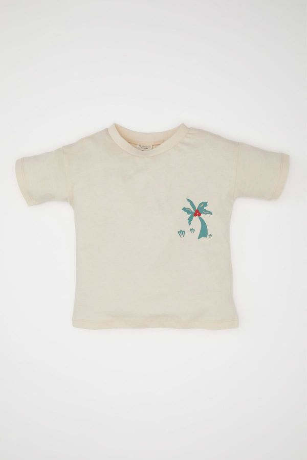 DEFACTO BABY BOY PALM TREE PATTERNED SHORT SLEEVE T-SHIRT
