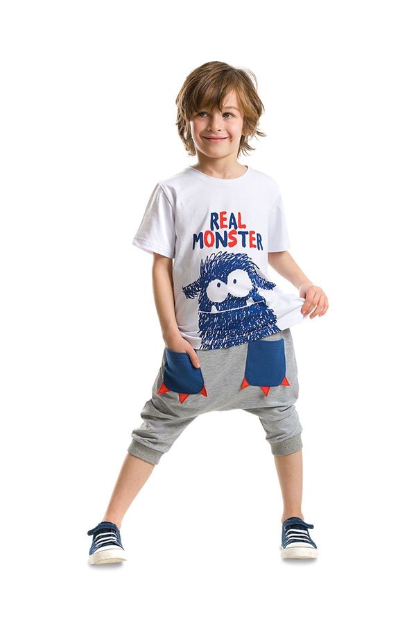 DENOKIDS MONSTER POCKET BOYS' T-SHIRT CAPRI SHORTS SET