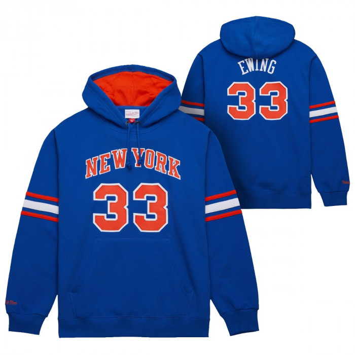 Patrick Ewing 33 New York Knicks 1991 M&N Name & Number Fleece Hoodie duks sa kapuljačom