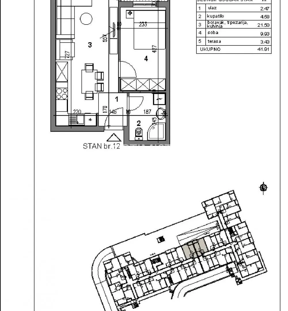 Prodaja, jednosoban stan, 42m2, Mirijevo, Beograd