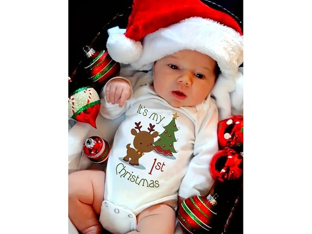 It`s my first Christmas bodi za bebe 0-3 meseca ✿NOVO✿