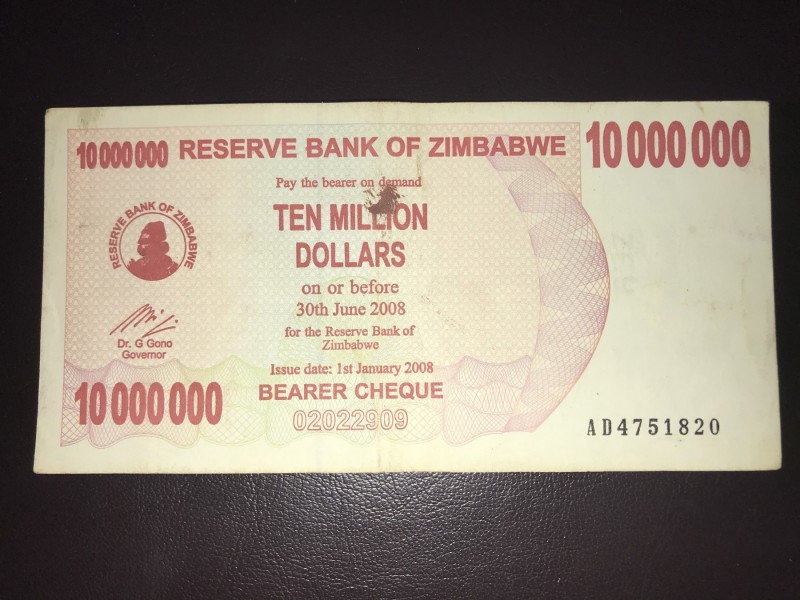 ZIMBABVE 10 MILIONA DOLARA.