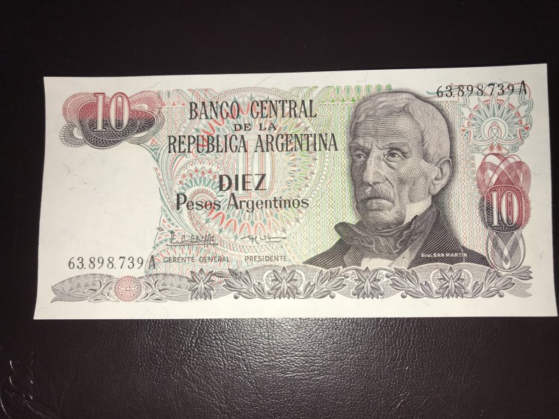 ARGENTINA 10 PEZOSA.UNC.