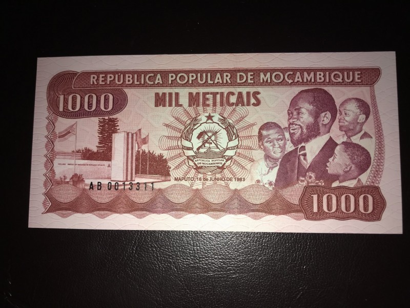 MOZAMBIK 1000 METICAIS. UNC.1983.