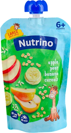 NutrinoVoćna kaša jabuke, kruške, banane sa žitaricama, od 6. meseca, 1 kom