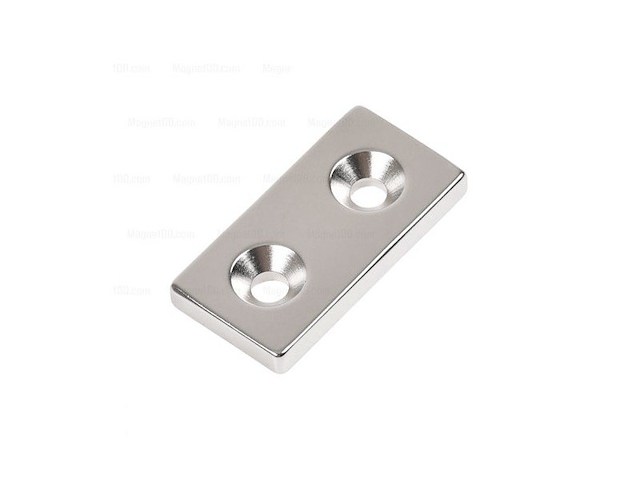 Neodijumski magnet - 40x20x5mm - Rupe 5mm