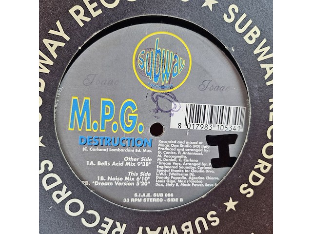 M.P.G. – Destruction, LP,Maxi