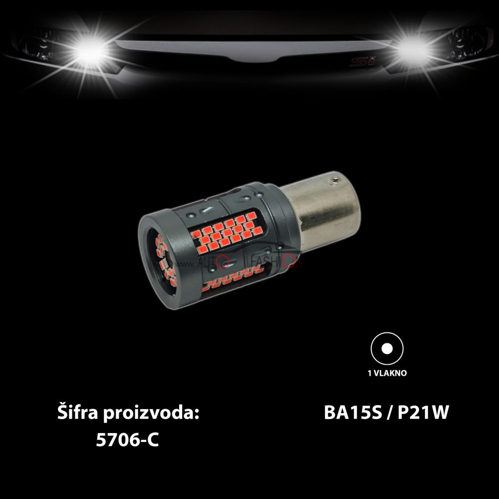 LED sijalica BA15S CANBUS 103 smd KOMAD CRVENA