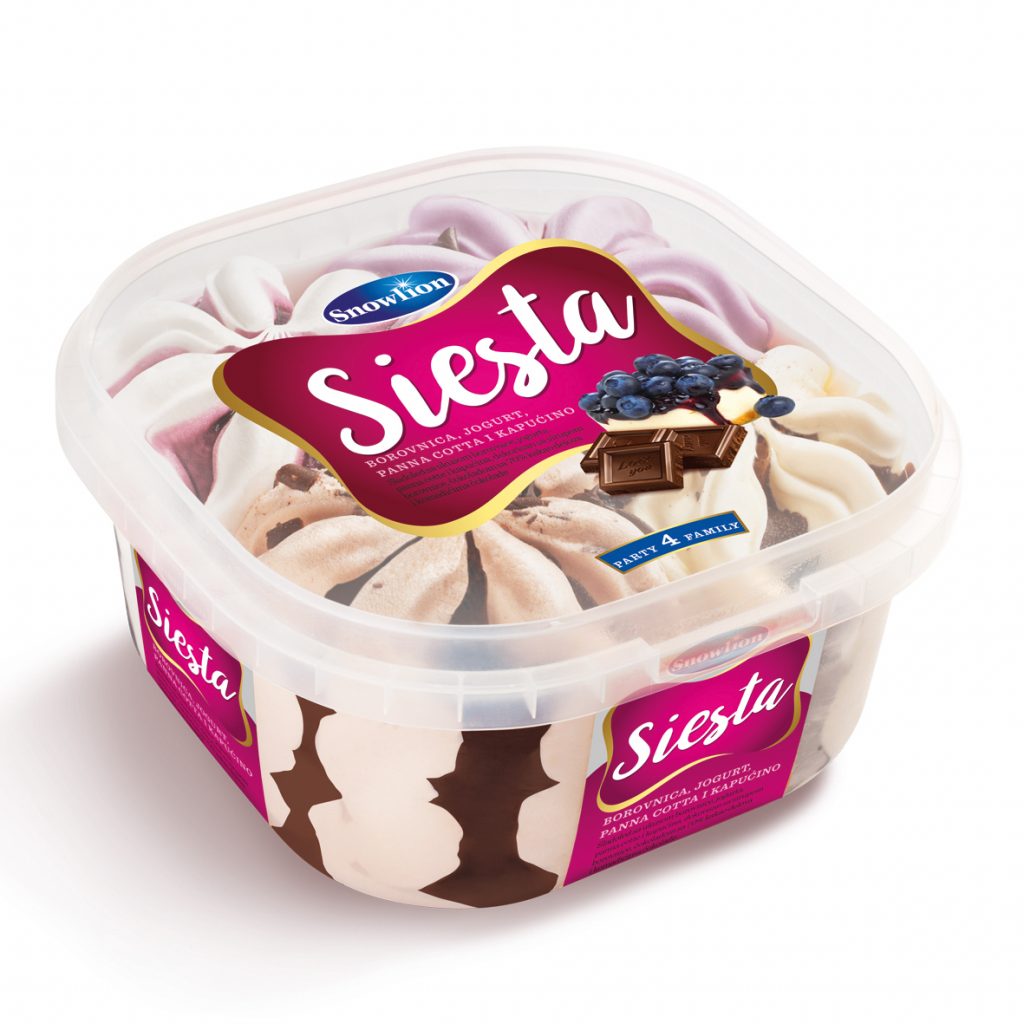 SIESTA SLADOLED SA UKUSOM BOROVNICE, JOGURTA, PANNA COTTE I KAPUĆINA 1700ML