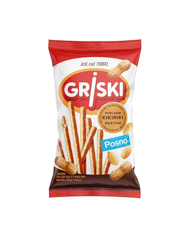 GRISKI ŠTAPIĆ PUNJEN KIKIRIKIJEM 40G
