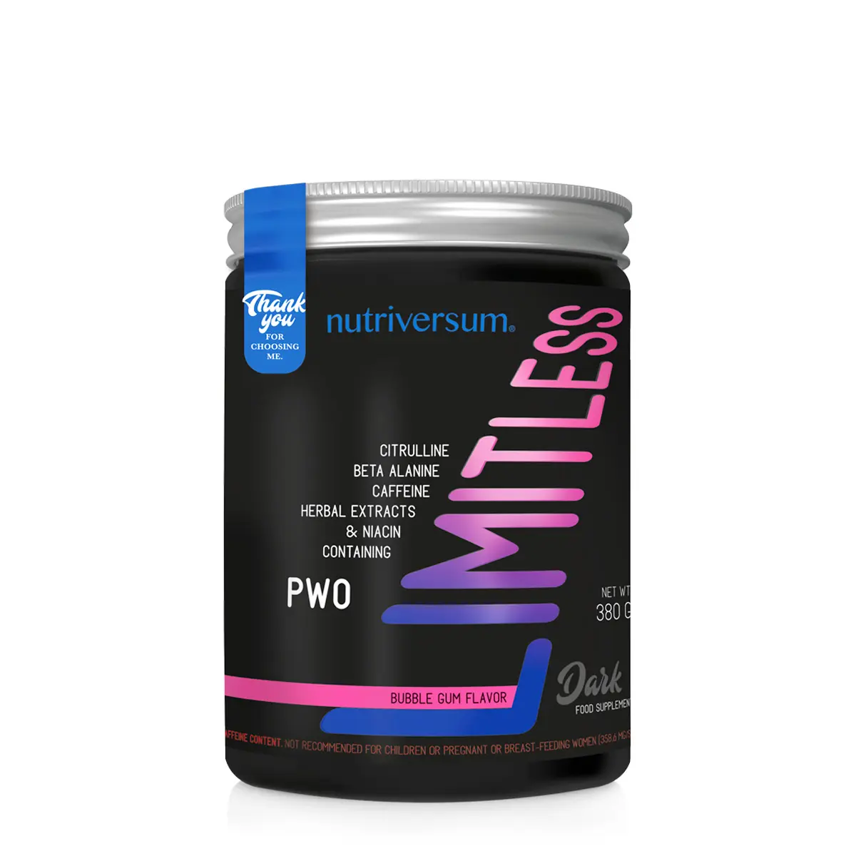 Nutriversum PWO Dark Limitless žvakaća guma 380g