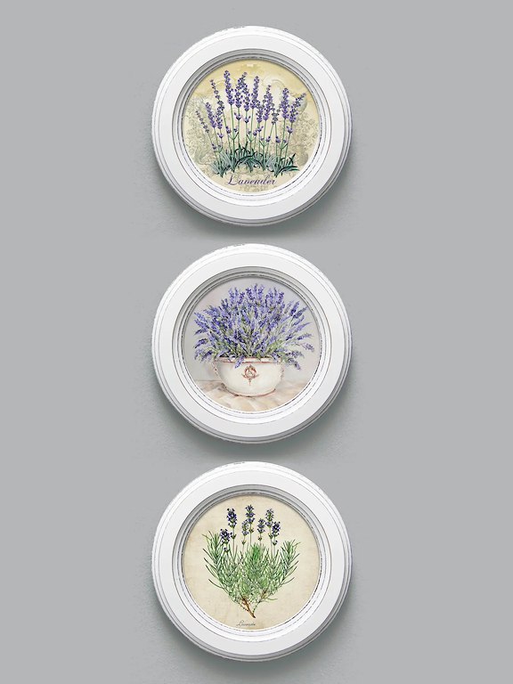 Home Gallery Set od 3 mini slike "Lavanda u starom okviru" 17.5cm