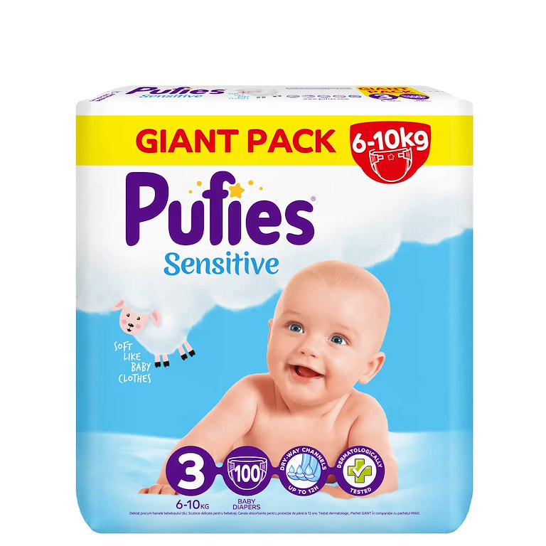 Pufies Pelene Big pack BP Sensitive, Midi 100 pcs 3, 6-10kg