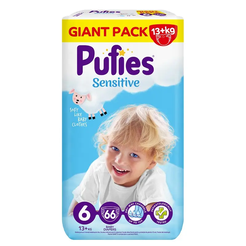 Pufies Pelene Big Pack BP Sensitive, Extra Large 66 pcs 6,13+kg