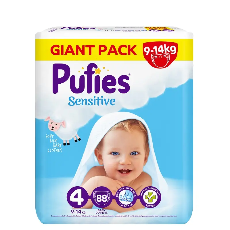 Pufies Pelene Big Pack BP Sensitive, Maxi 88 pcs 4, 9-14kg