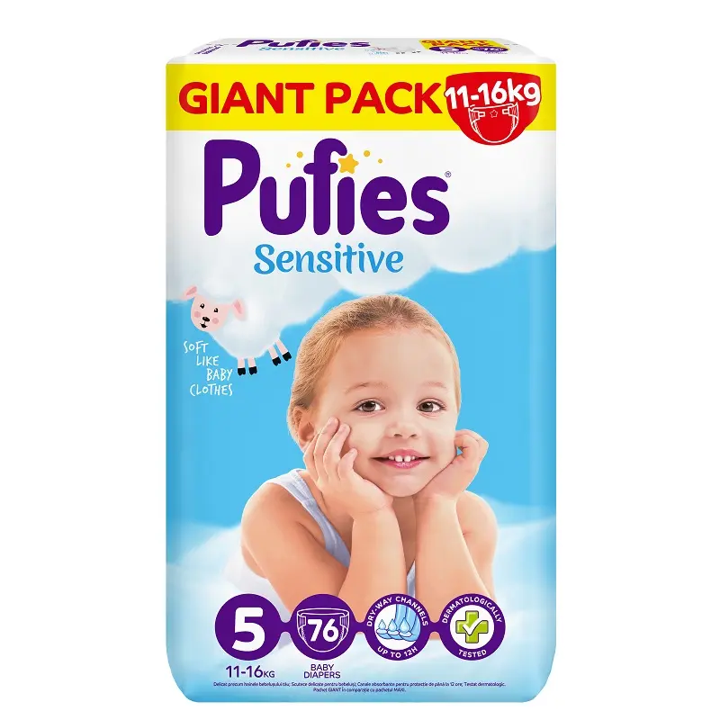 Pufies Pelene Big Pack BP Sensitive, Junior 76 pcs 5, 11-16kg