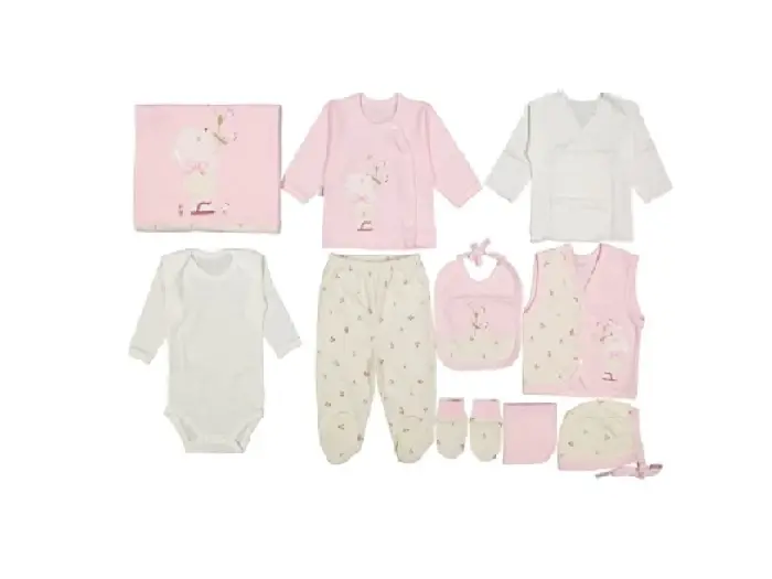 Set za bebe 234248, 10 delova, Roze-bež