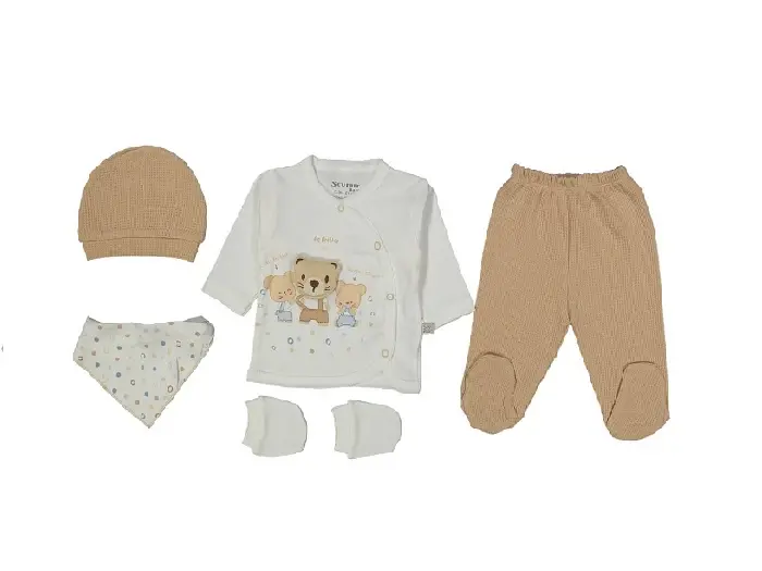 Set za bebe 238701, 5 delova, Bež