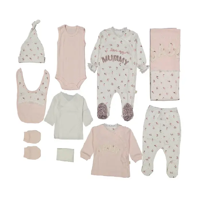 Set za bebe 243842, 10 delova, Roze-beli