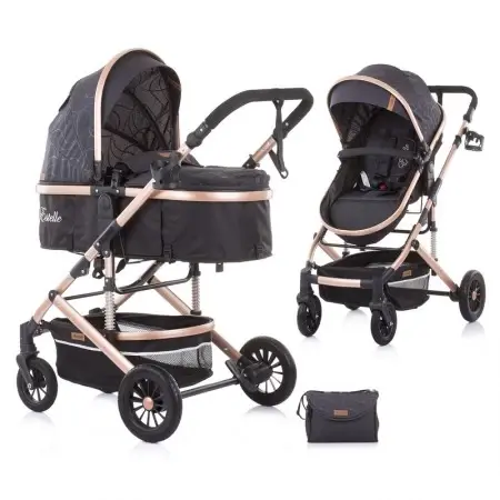 Chipolino Kolica za bebe Estelle, 2u1, Crna