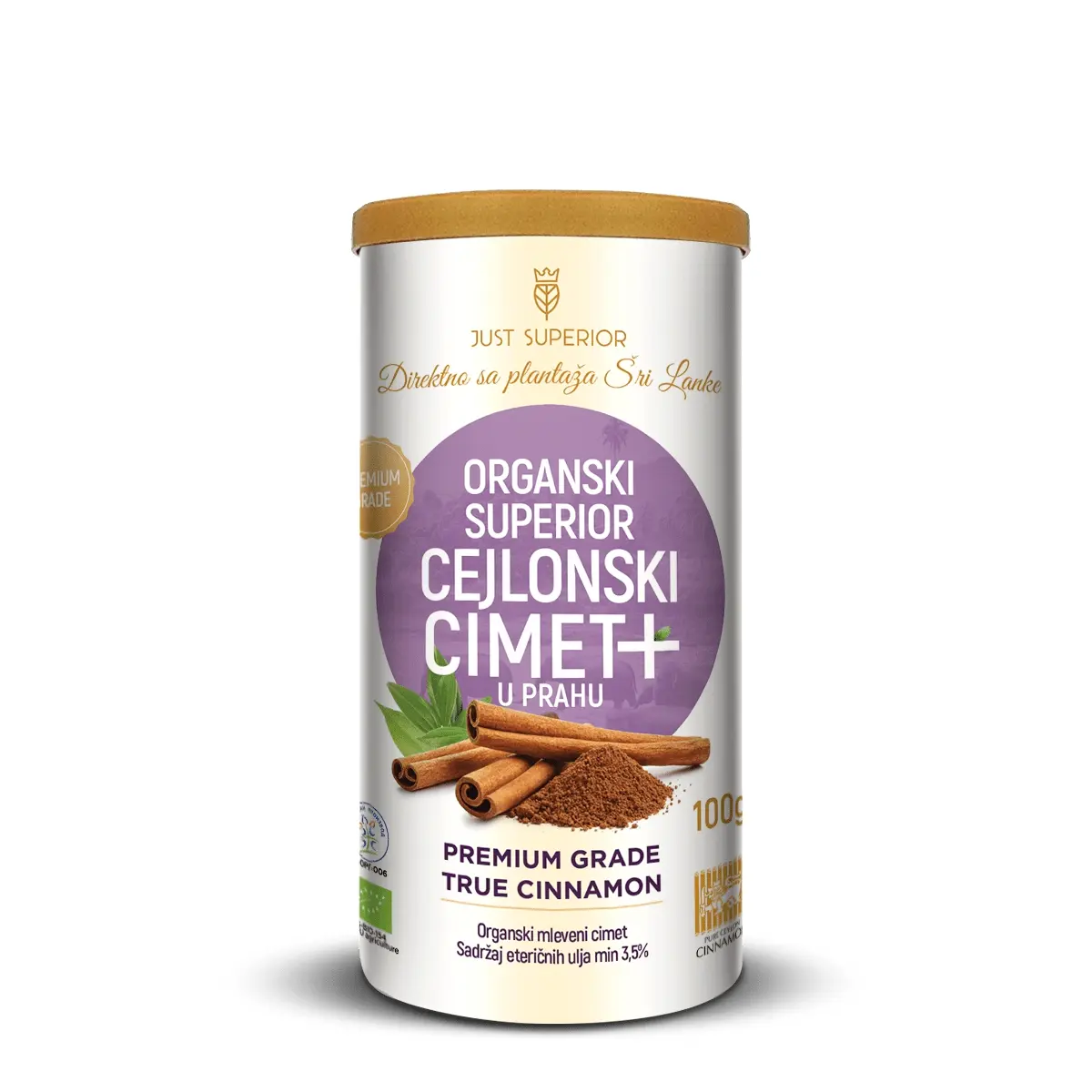 Just Superior Organski cejlonski cimet Plus 3.5% 100g