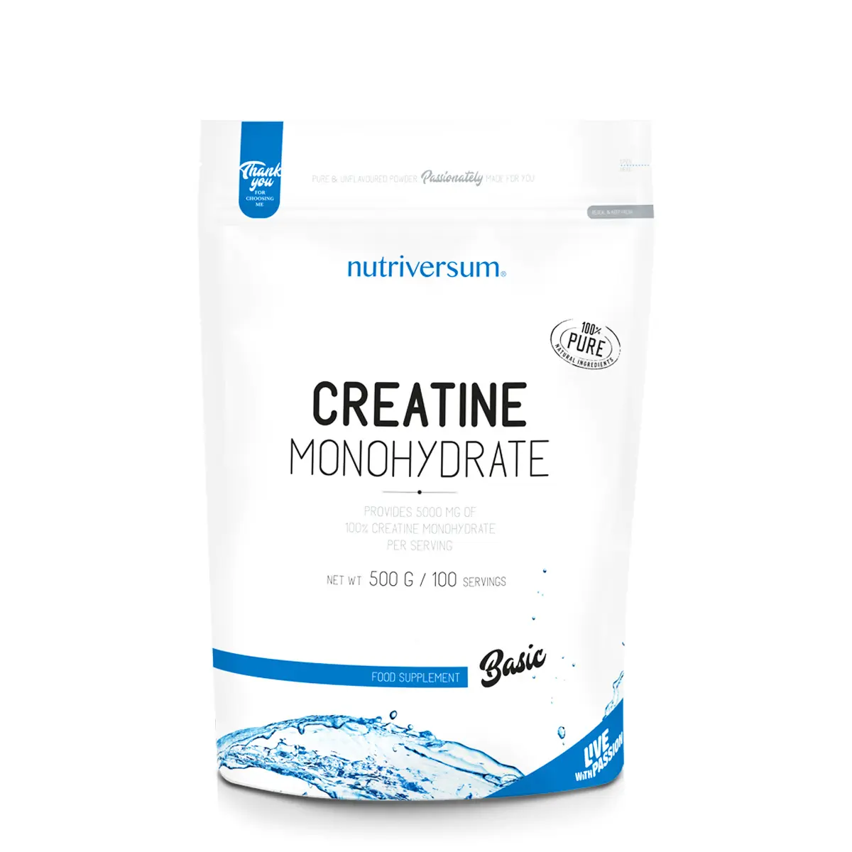 Nutriversum 100% Creatine Monohydrate 500g