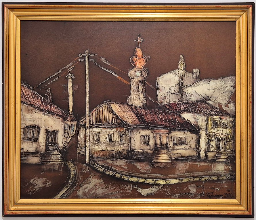 DUSKO TRIFUNOVIC- ULJE NA LESONITU 1986GOD. – 70X60CM