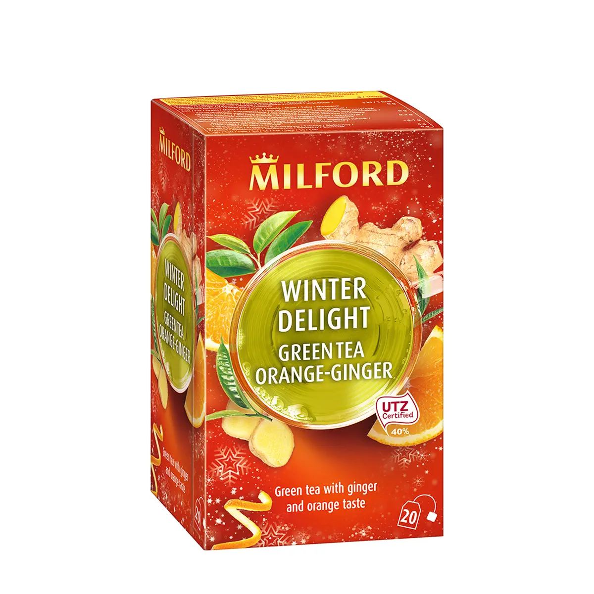 Milford Winter Delight zeleni čaj đumbir-pomorandža, 20 kesica