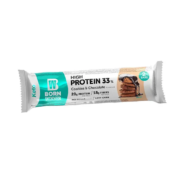 Born Winner Keto Protein Bar Cookies And Chocolate 2X30g