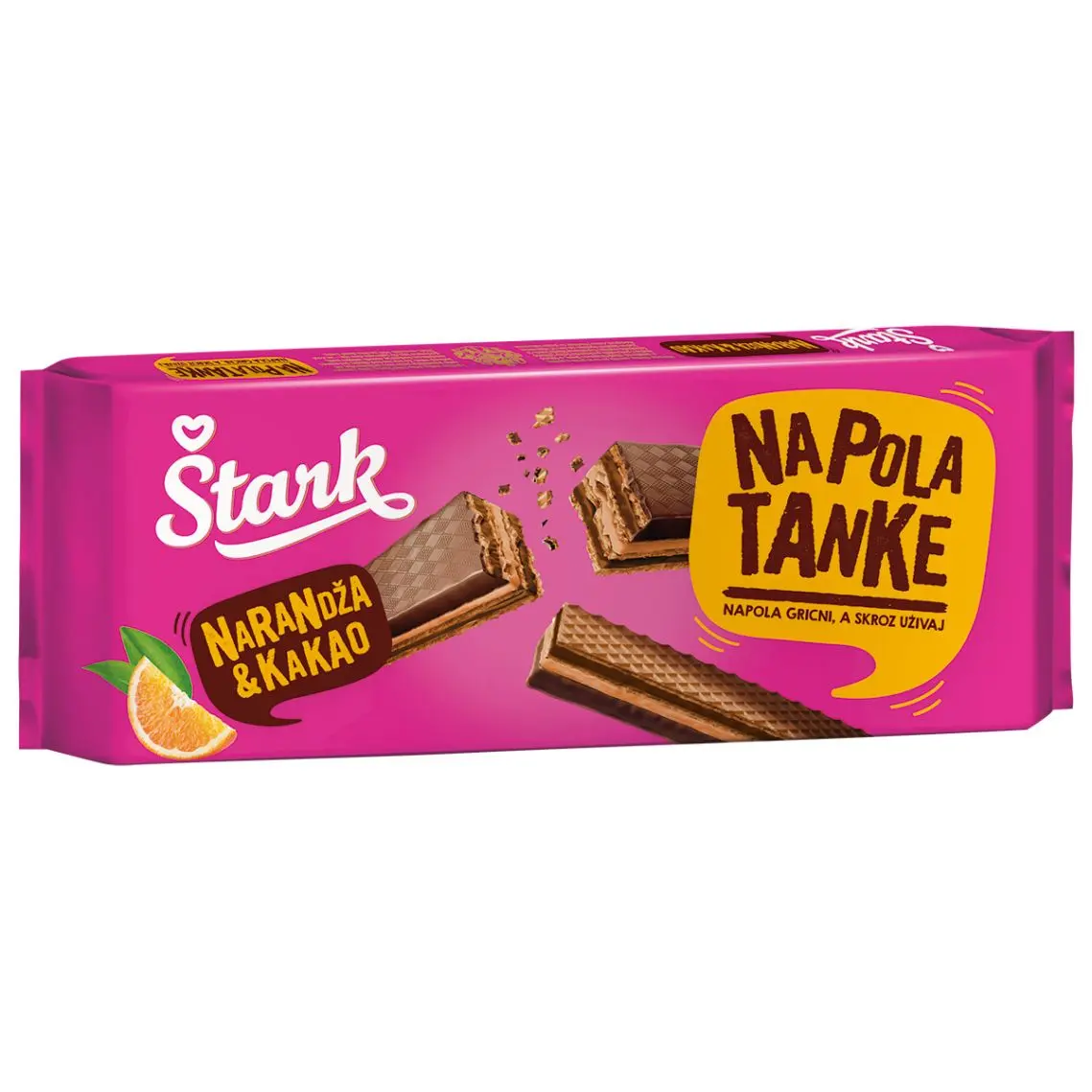 Štark Napolitanke Napola tanke Kakao i narandža 130g