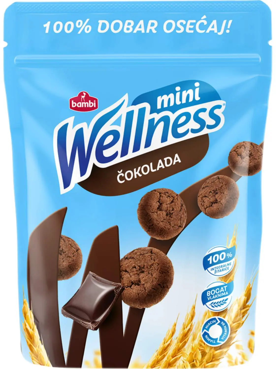 Bambi Wellness integralni keks mini čokolada 70g