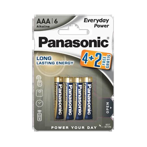 PANASONIC Baterije LR03EPS/6BP-AAA alkaline Everyday 6/1