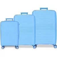 Komplet proširivih kofera od polipropilena 55cm-68cm-78cm Movom Inari sky blue 53294