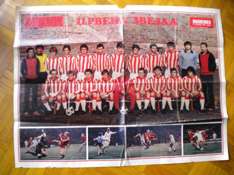 FK CRVENA ZVEZDA, poster POLITIKA 09. 12. 1979. god