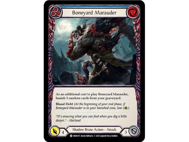 Flesh and Blood TCG - Boneyard Marauder (Blue) MON137