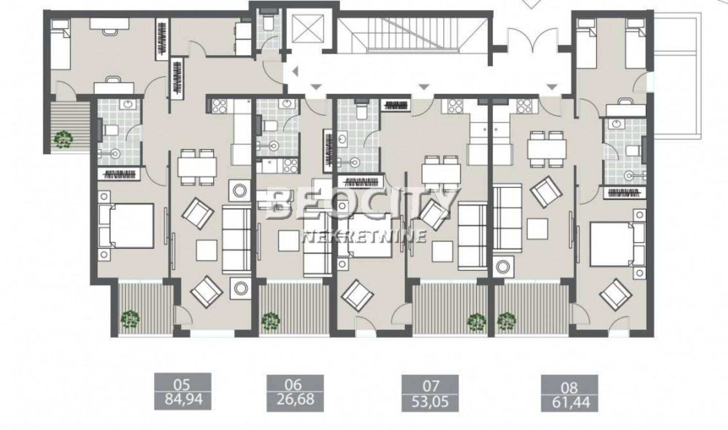 Tivat, Centar, Markuševina , 2.0, 53m2, 214200EUR