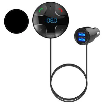 4SMARTS DASHREMOTE BLUETOOTH FM TRANSMITTER/CAR CHARGER WITH HANDS-FREE - BLACK