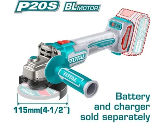 Total Alati Baterijska ugaona brusilica,solo,115 mm,BL,3 brzine TAGLI21154